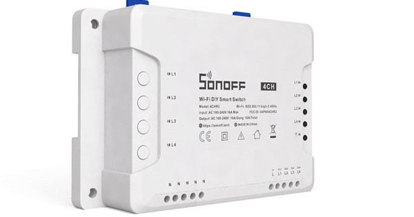 Έξυπνος ενδιάμεσος διακόπτης SONOFF 4CHR3 Wi-Fi Smart Switch DIY Four ...